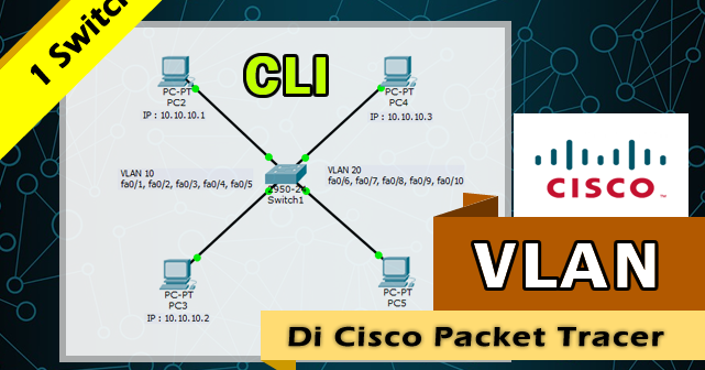 Cara Membuat VLAN di Cisco Packet Tracer Mode CLI Dengan 1 Switch Cara Membuat VLAN di Cisco Packet Tracer Mode CLI Dengan 1 Switch
