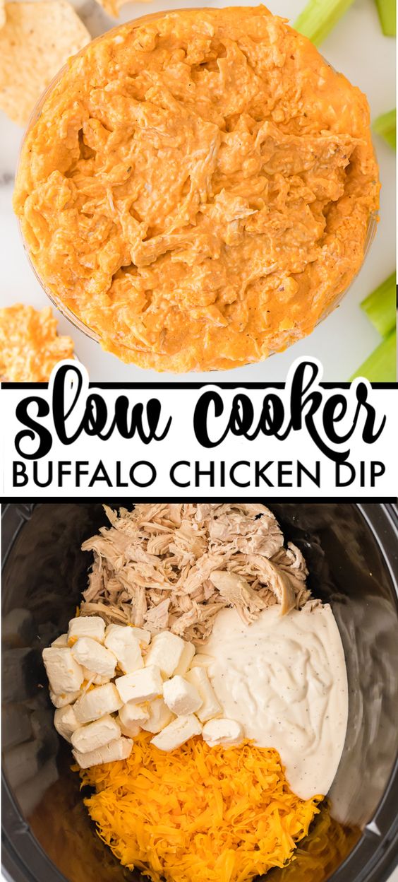Slow Cooker Buffalo Chicken Dip - Amazing Recipes