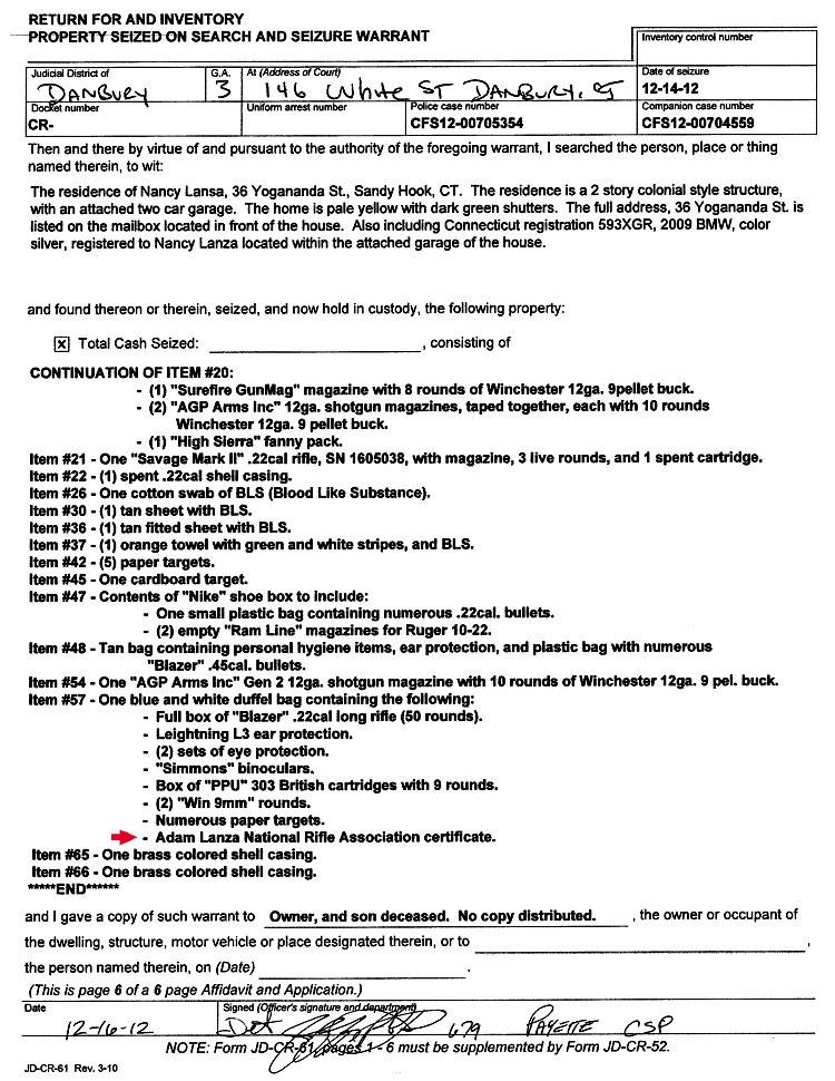 The Turner Report: Search warrant at Sandy Hook killer's home unearths ...