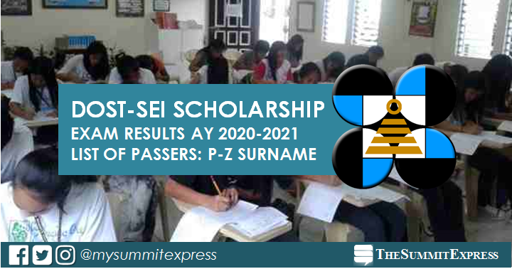 P-Z list of passers: DOST Scholarship Exam Result 2020 - The Summit Express