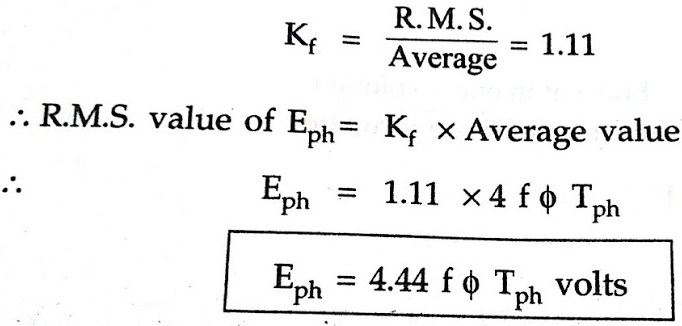 Derivation of EMF Equation of Synchronous Generator or Alternator