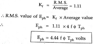 Derivation of EMF Equation of Synchronous Generator or Alternator