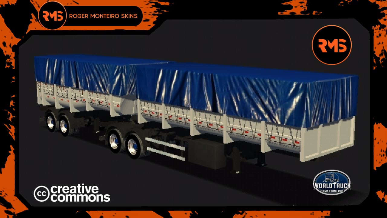 BITREM BASCULANTE - CINZA COM LONA AZUL REALISTA