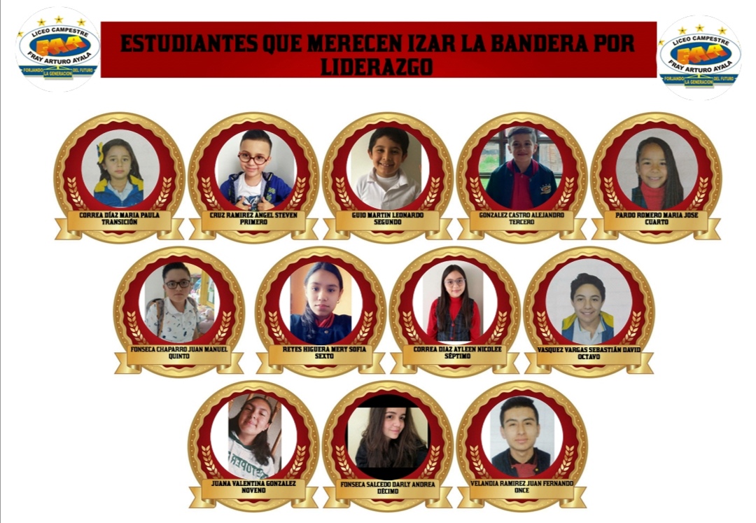 Estudiantes que merecen izar la bandera por liderazgo