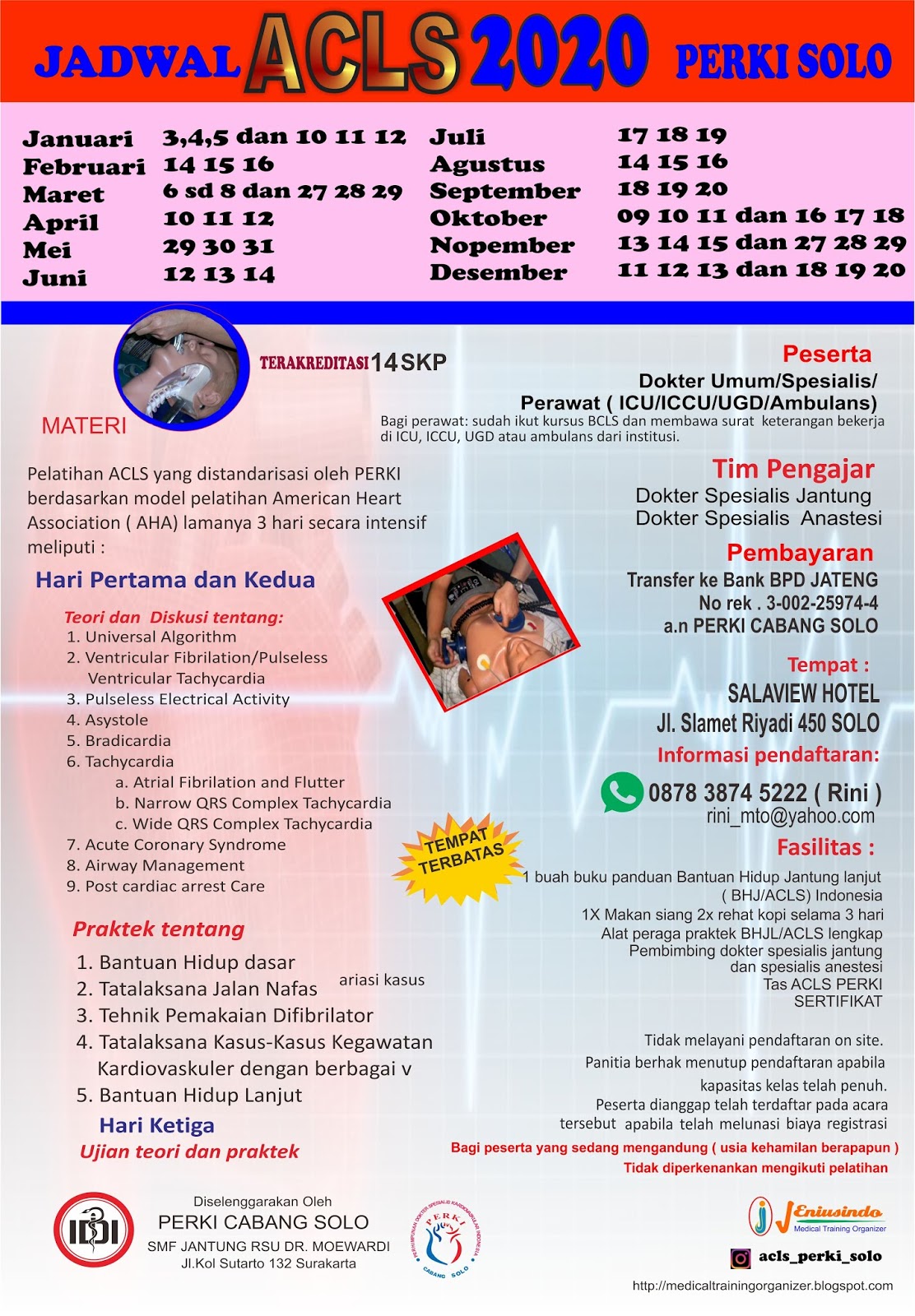 ACLS 2020 PERKI SOLO , PERKI YOGYAKARTA 087838745222