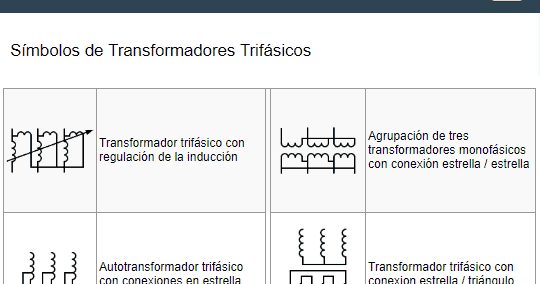 Símbolos Electrónicos: Símbolos de Transformadores Trifásicos