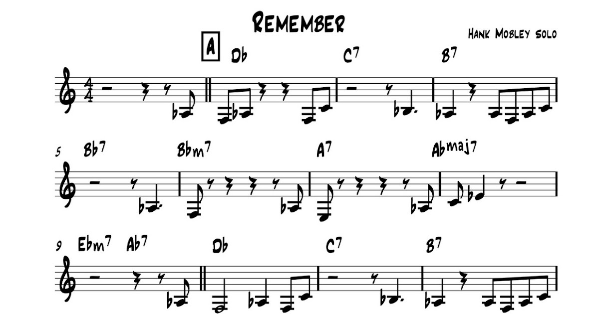 jazztruth: Hank Mobley's Solo on "Remember"