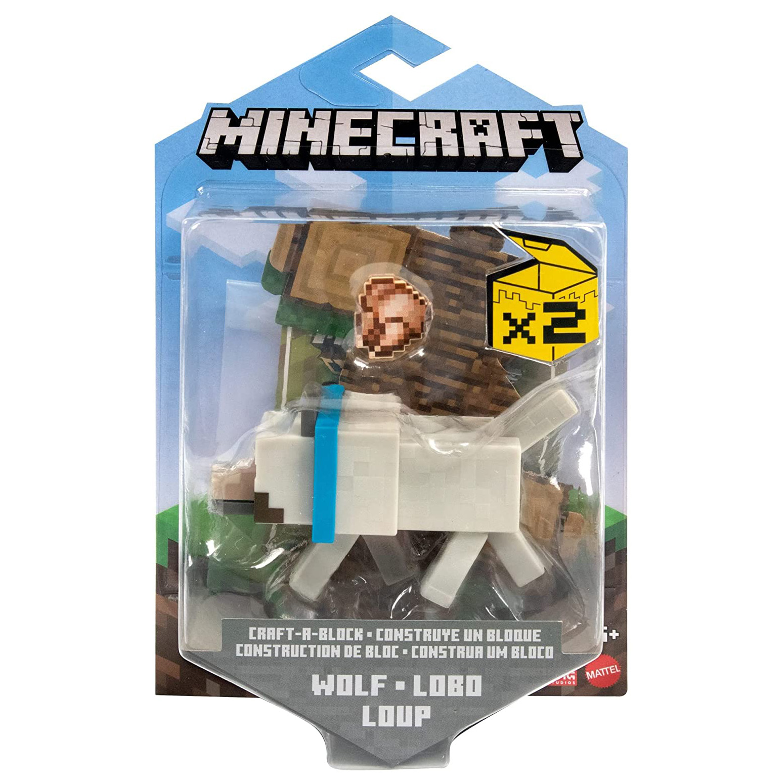 Minecraft Wolf Craft-a-Block Series 4 Figure | Minecraft Merch