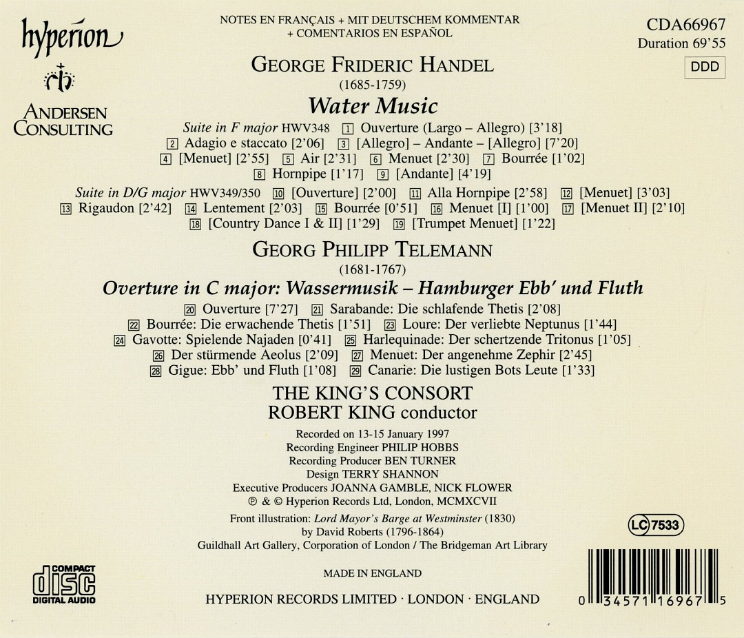 makdelart - classique: Handel · Telemann - Water Music (Robert King)