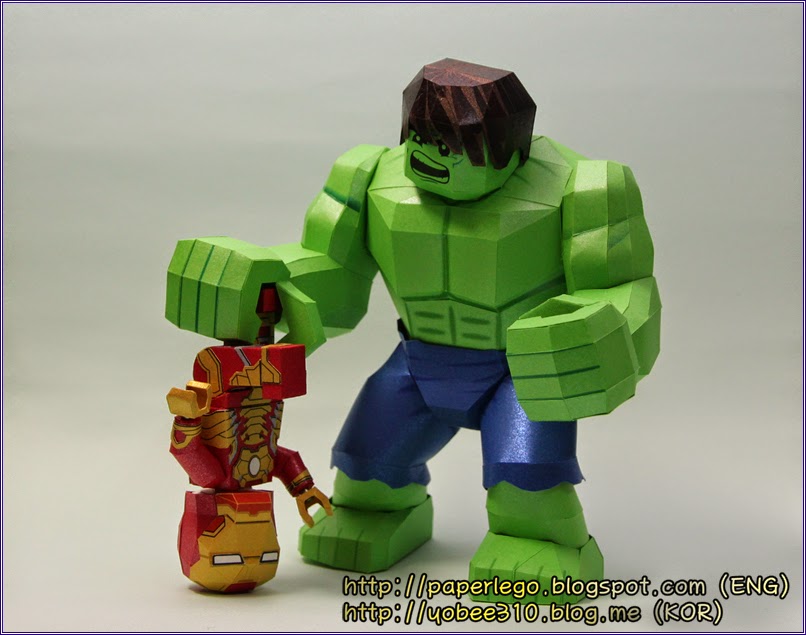 YOBEE'S LEGO MINI-FIGURE PAPER CRAFT: Complete and Making Lego Hulk ...