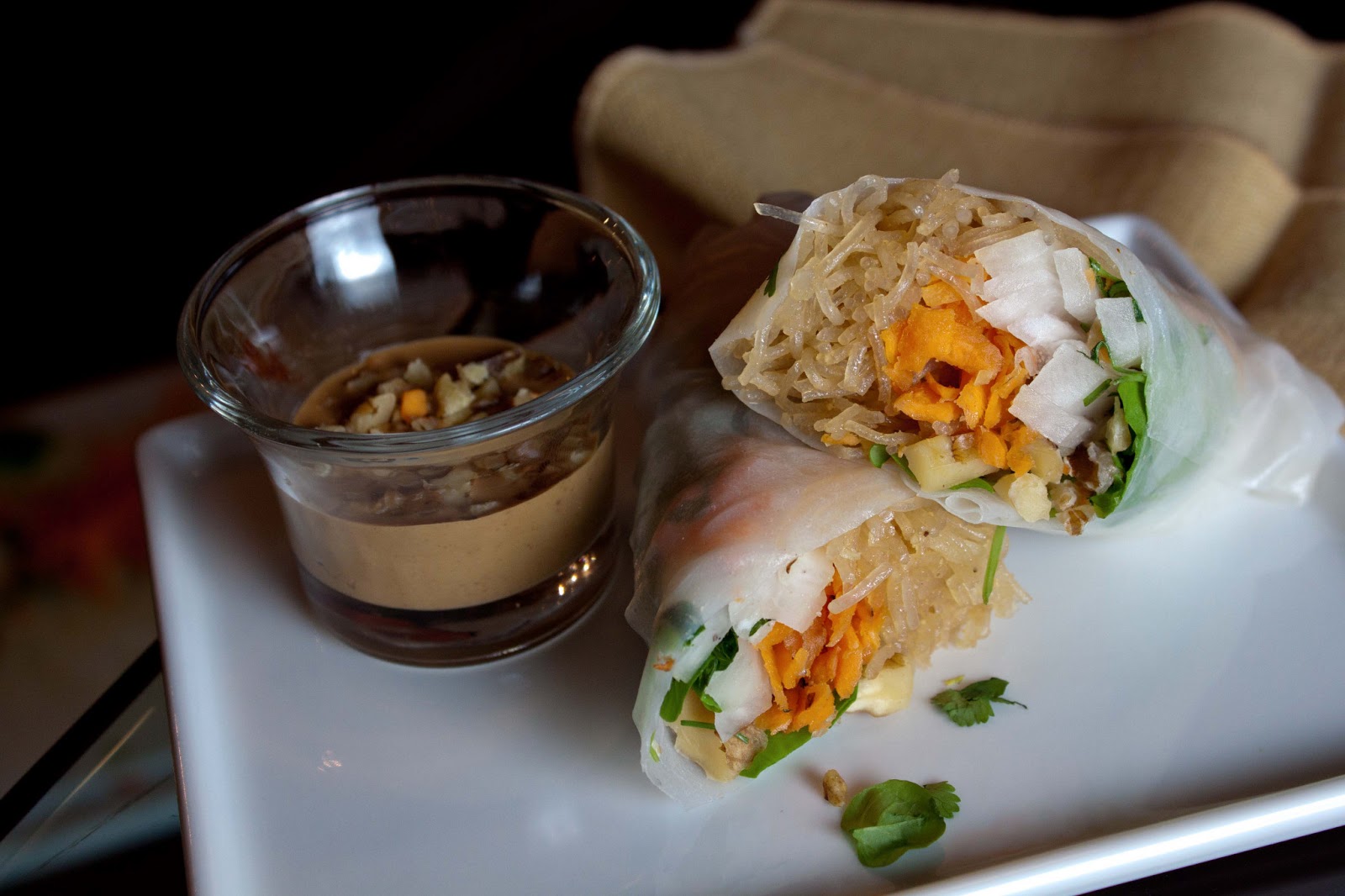 Fat and Happy Blog: Easy Spring Rolls with Hoisin Almond Sauce