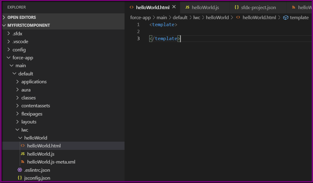 SFDC Surf: Create a Hello World Lightning Web Component