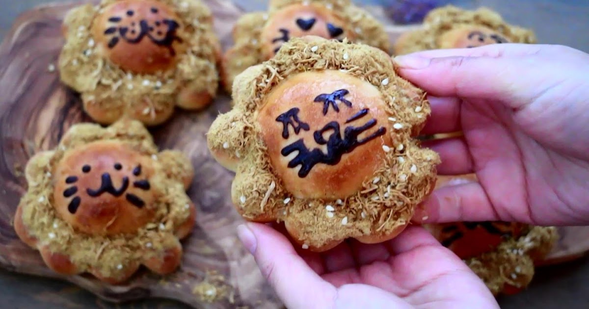 Josephine's Recipes : 🦁🦁🦁 Lion Bread - Meat Floss Buns Recipe 🦁🦁🦁