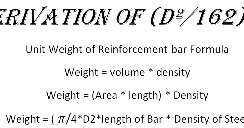 Civil Engineering: Derivation Of (D²/162) - Unit Weight Of ...