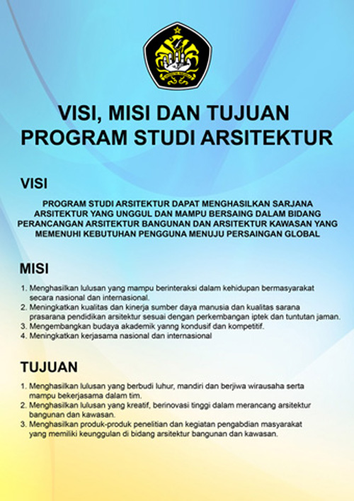 FAKULTAS TEKNIK PROGRAM STUDI ARSITEKTUR UNIVERSITAS PANCASILA: Misi ...