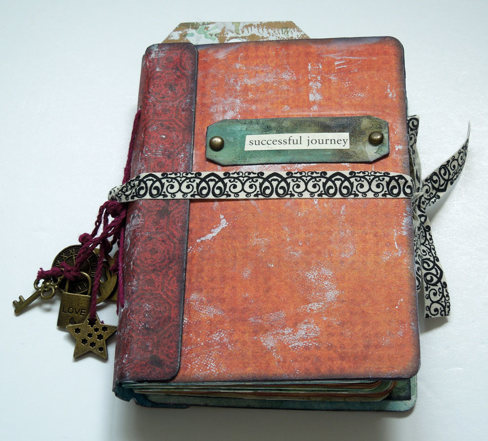 Inky Dinky Doodle: Die-cut journal with pockets and tags