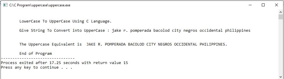 Free Programming Source Codes And Computer Programming Tutorials Lowercase To Uppercase String In C