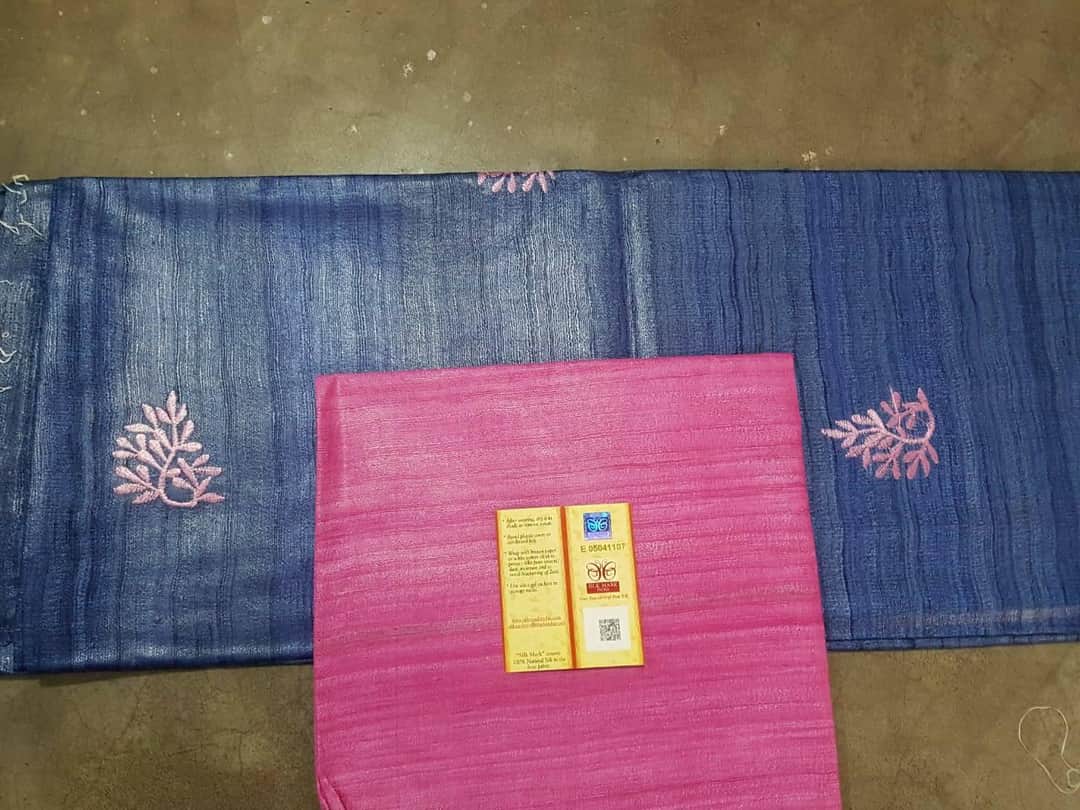 Latest Ghicha embroidery with contrast bp With silk mark