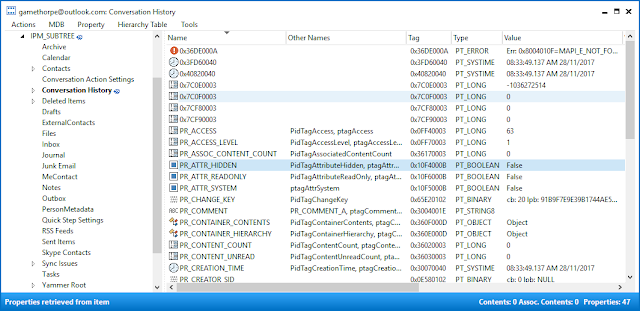 How to remove "Conversation History" folder from Outlook & Live