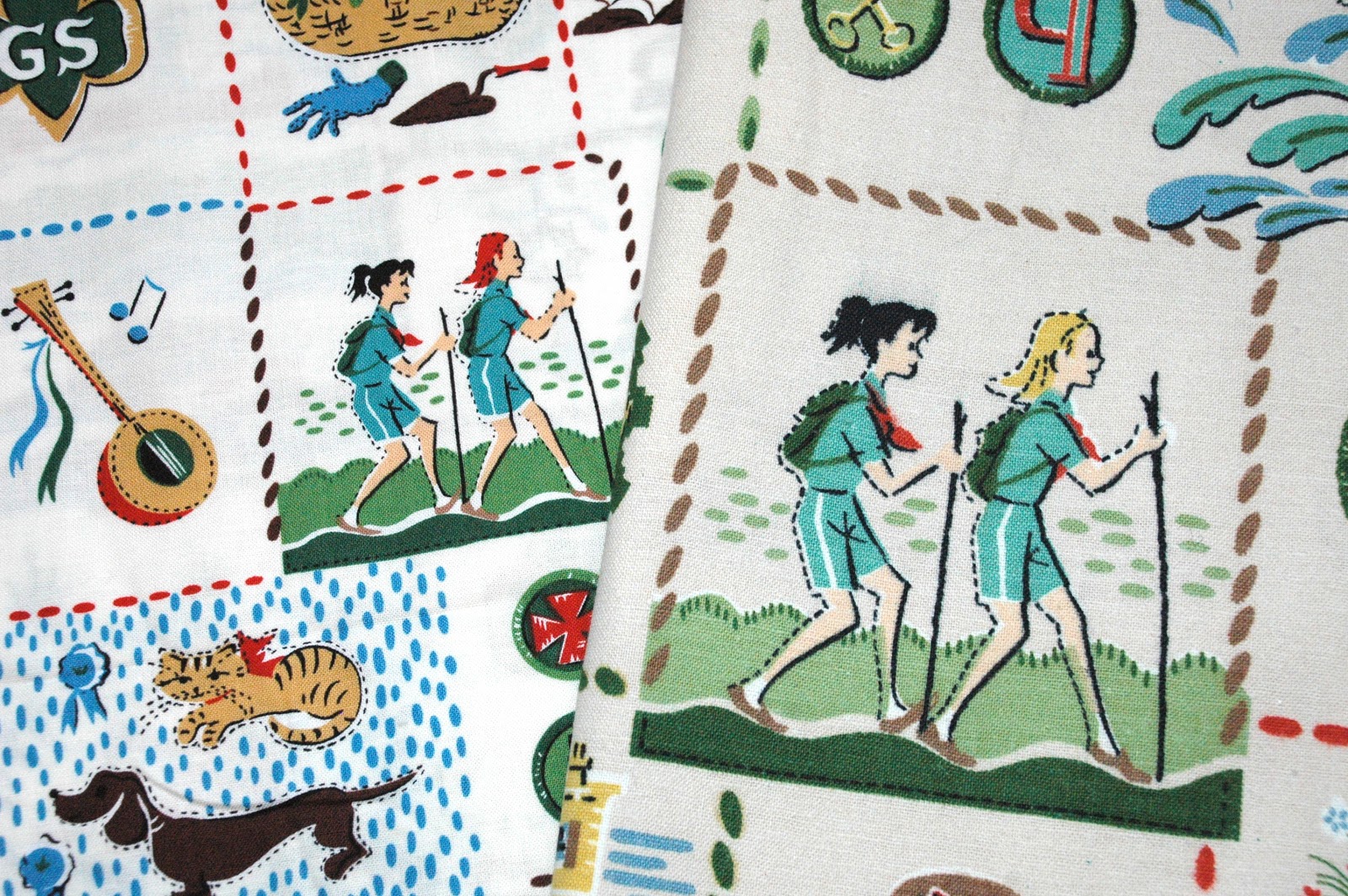 Sentimental Baby: Vintage 1959 Girl Scout Fabric vs. 2010 Robert ...