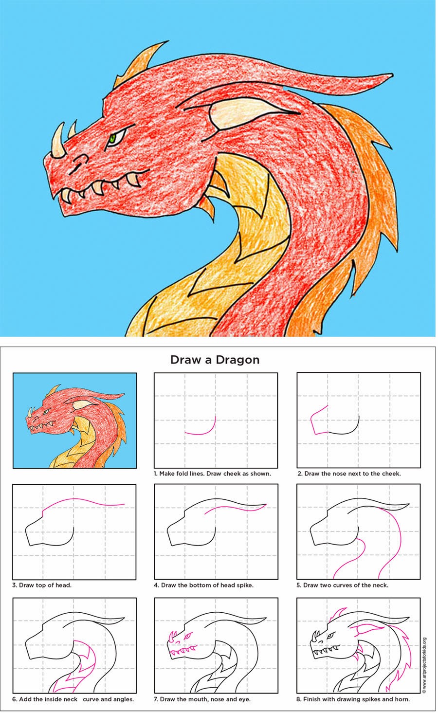 How to Draw a Dragon | Art Projects for Kids | Bloglovin’