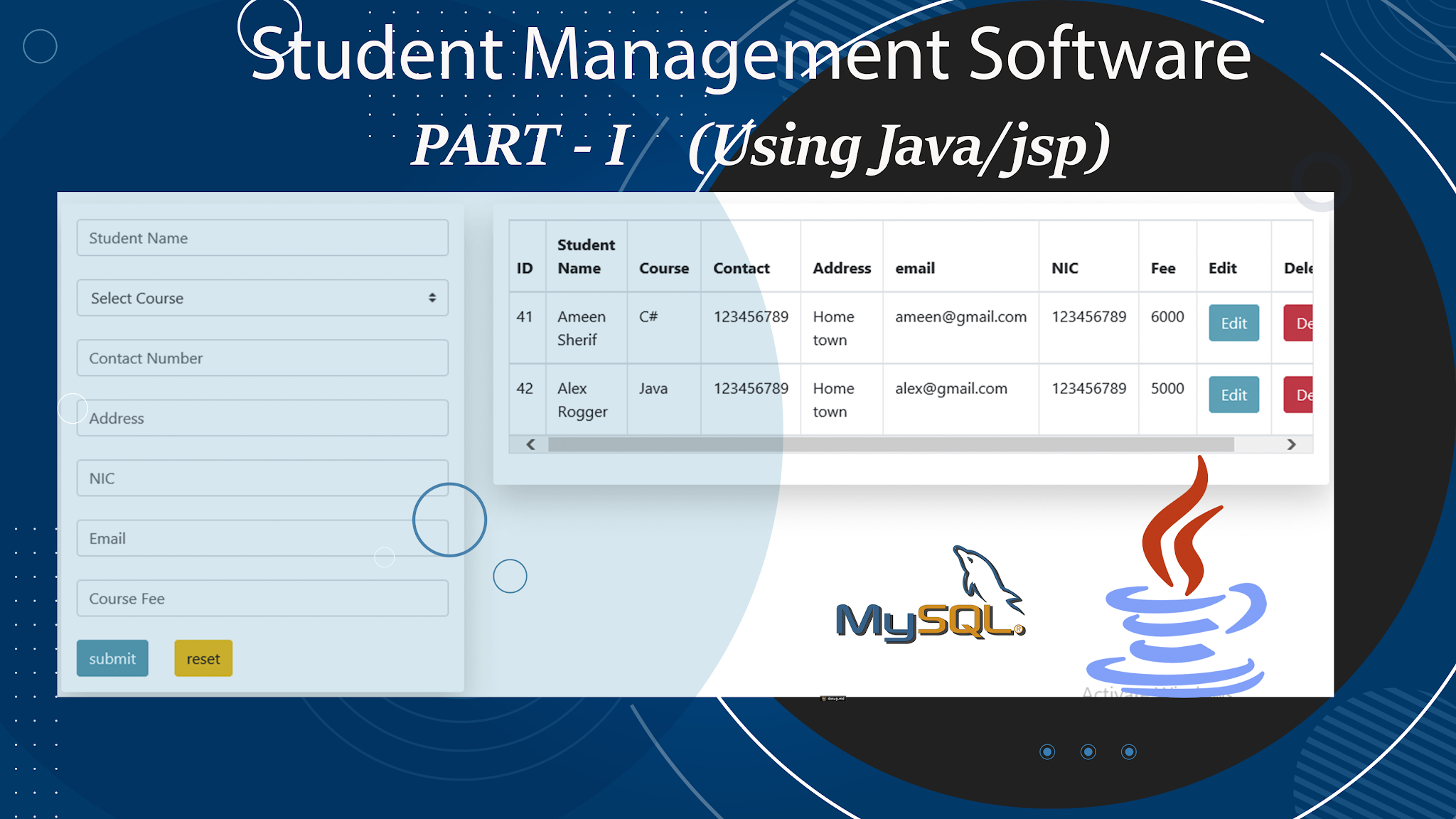 STUDENT REGISTRATION WEB APPLICATION USING JAVA(NETBEANS) + MYSQL ...