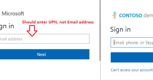 UserPrincipalName (UPN) vs Email address - In Azure AD Login / Office 365 Sign-in