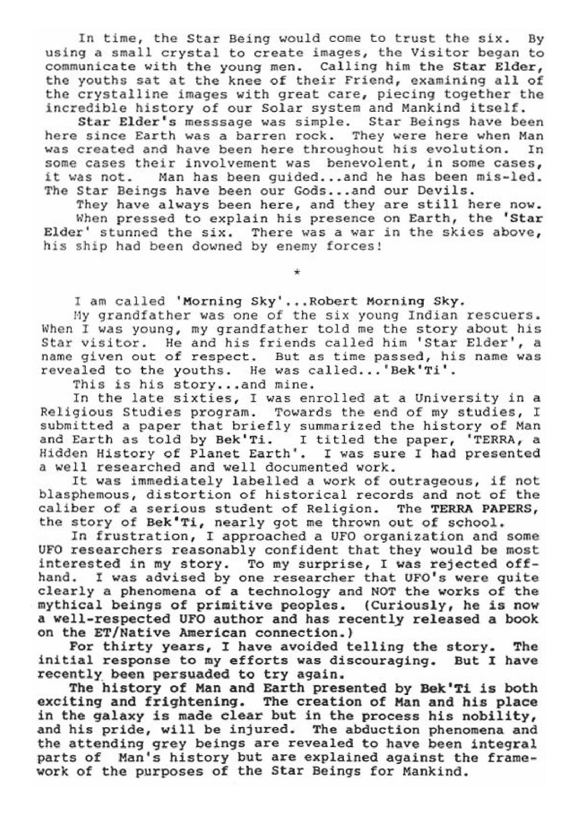 THE TERRA PAPERS By ROBERT MORNING SKY