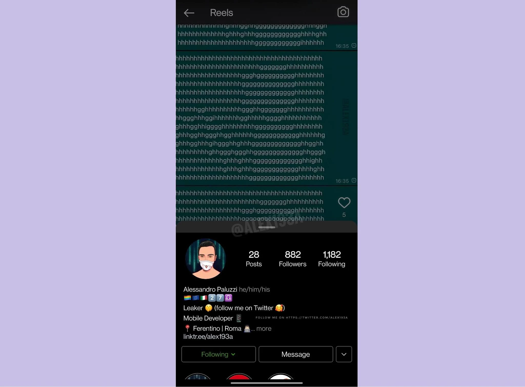 Instagram tests to display user’s profile at the bottom while going ...