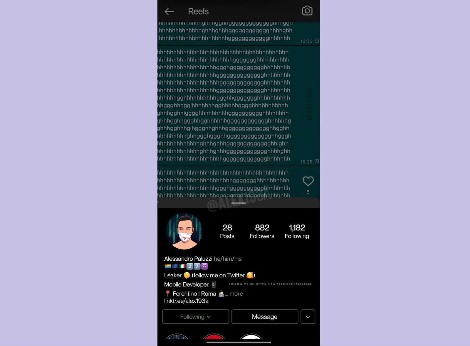 Instagram tests to display user’s profile at the bottom while going ...