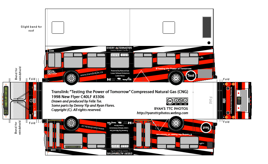 SP. Papel Modelismo: PaperBus 1998 New Flyer C40LF