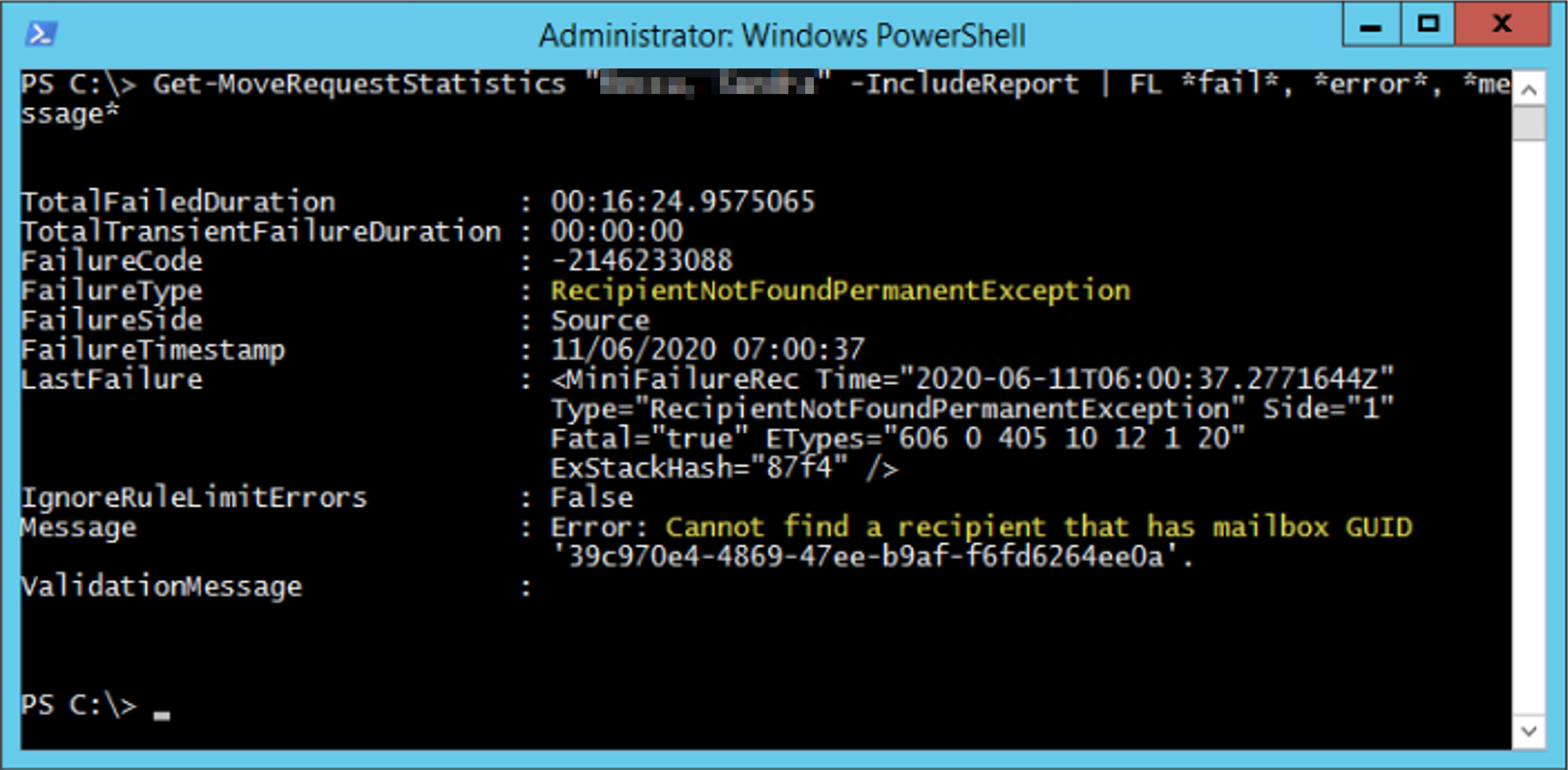 Lets Exchange: RecipientNotFoundPermanentException when migrating a ...