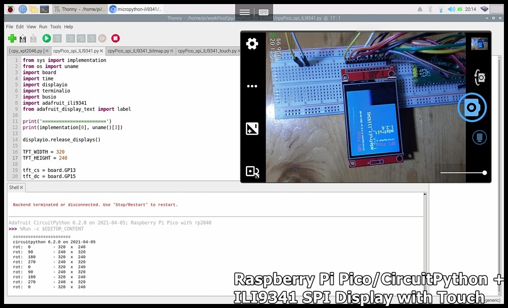 Hello Raspberry Pi Raspberry Pi Picocircuitpython Ili9341 Spi Display With Touch