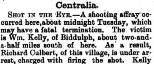 Culbert Family History: Midnight Madness: Culbert Shoots Kelly in the Head
