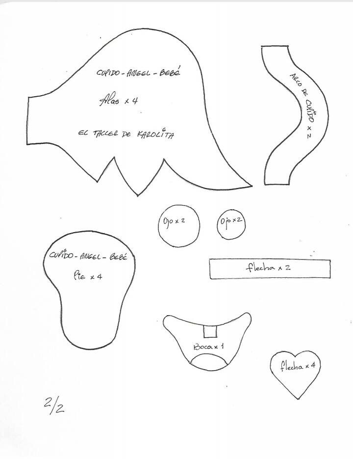 Cupido em feltro com molde | Molde para imprimir