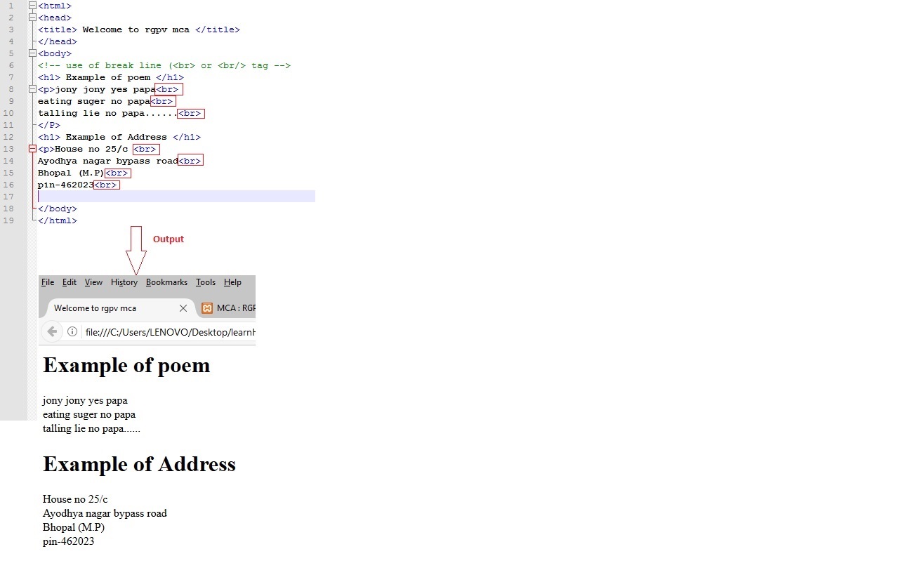 MCA RGPV: How to create simple HTML page for beginners - Part 1