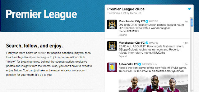 Twitter lance une page dédiée à la Premier League