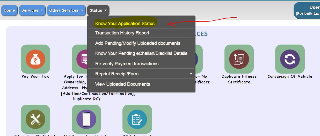 How to search vehicle application number online ? How to find vehicle ...