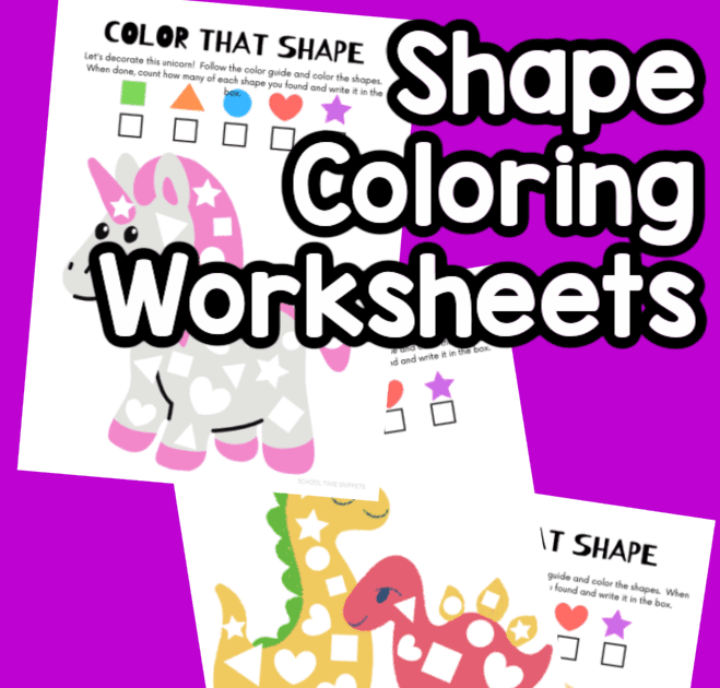 FREE Shape Coloring Worksheets | School Time Snippets