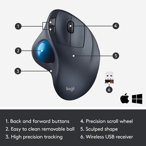 Review Logitech M570 Wireless Trackball Mouse