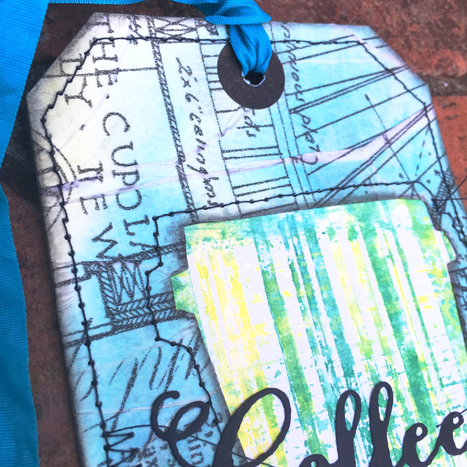 SewPaperPaint: Coffee Lovers Blog Hop Distress Ink Tag