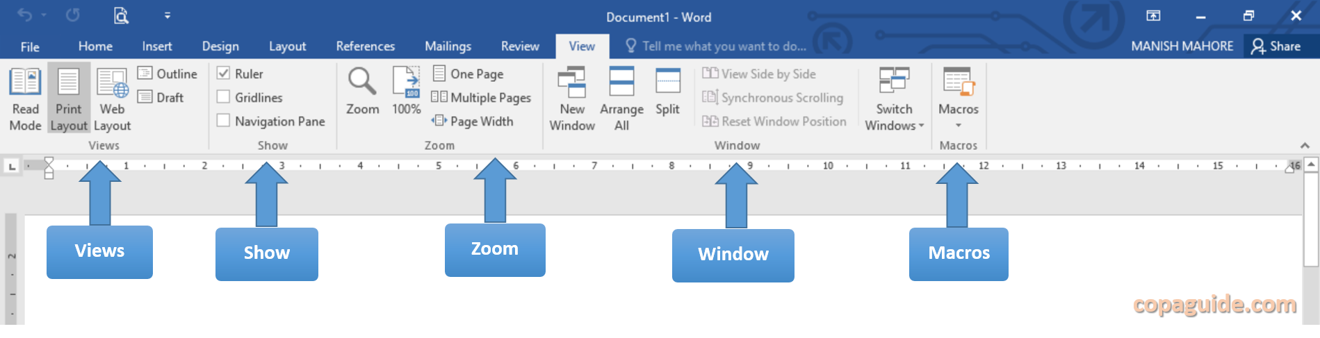 MS-Word Hindi Notes - Using View Tab