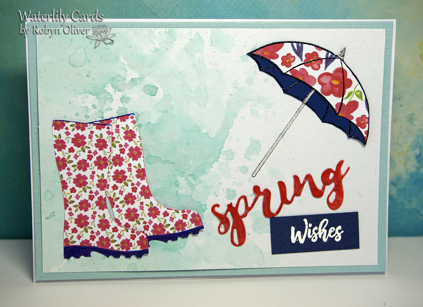 Waterlily Cards by Robyn: Two Cards featuring Umbrellas