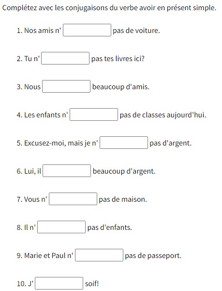 Le blog de FLE de madame Lourido: Le verbe AVOIR