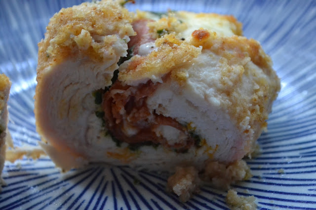 Pepperoni Stuffed Rolled Chicken