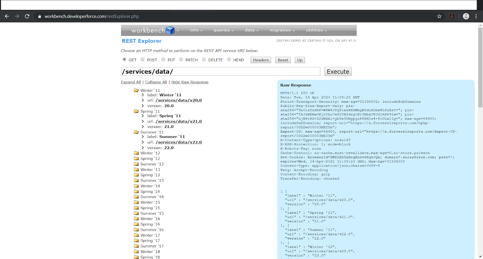 REST API using Workbench