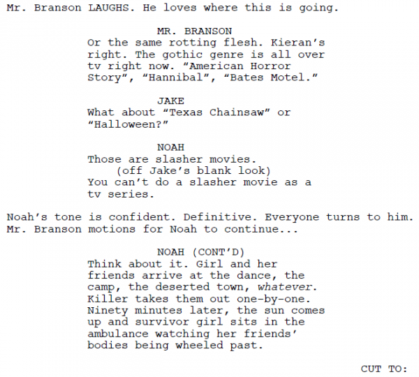 Scream TV pilot script "Red Roses" leaks