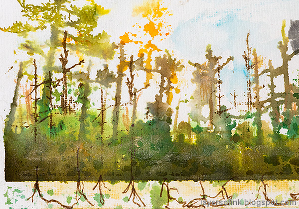 Layers of ink: Forest art journal page tutorial
