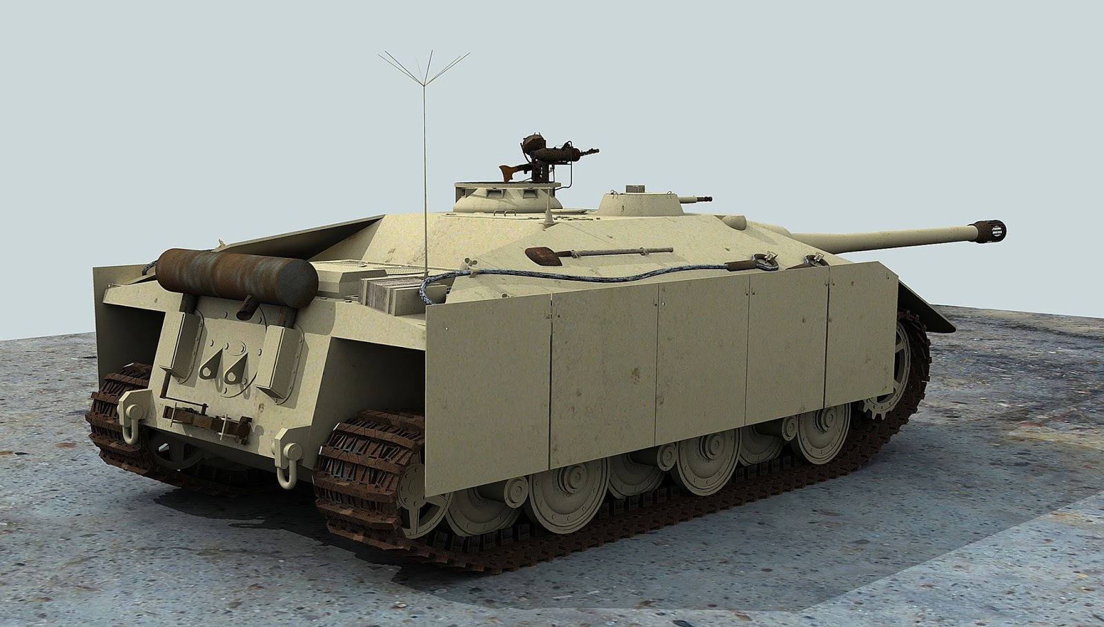 SketchUP Power 草圖力量: JAGDPANTHER III E79 WITH 128 GUN (Paper tank 計劃戰車