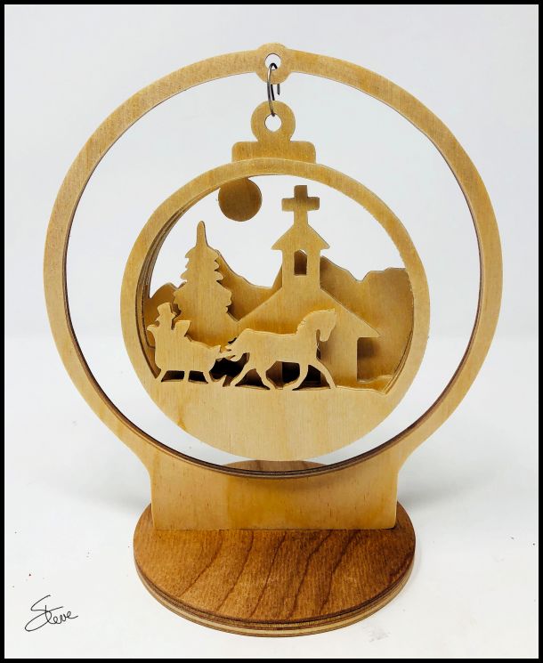 Scrollsaw Workshop: Three Layer Church Christmas Ornament Scroll Saw Pattern.